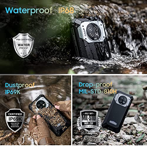 OUKITEL WP19 Rugged Smartphone Unlocked, 21000mAh Battery 8GB 256GB Android 12 Cell Phone, 64MP Camera 20MP Night Vision, 6.78" FHD+ Rugged Phone, Waterproof Mobile Phone Unlocked 4G Dual Sim OTG NFC