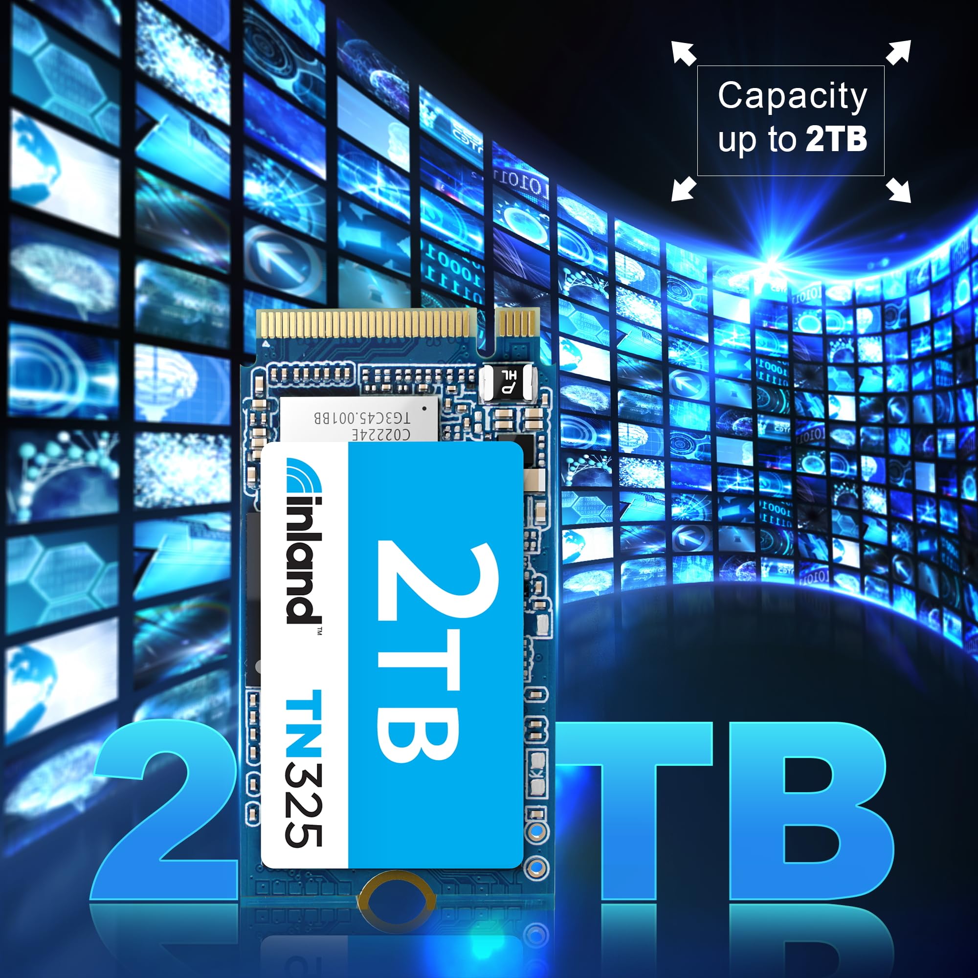 INLAND M.2 2242 2TB SSD NVMe PCIe Gen 3x4 Internal Solid State Drive 3D NAND TLC Read/Write Speed Up to 2,400/2,100 MB/s