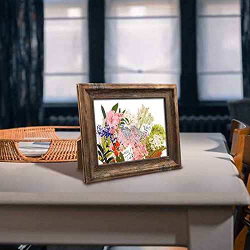 Amazon Brand β Pinzon 2 Pack Picture Frames 5x7, Rustic Distressed Photo Frame for Wall Hanging or Tabletop Display, Brown (Set of 2)