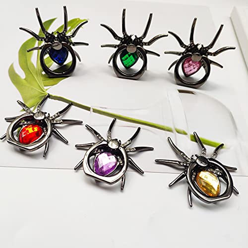 Bzybel Rock-roll Punk Spider Pattern Cell Phone Ring Holder Electronics Ring Holder Stand Finger Ring Kickstand Compatible Various Mobile Phones or Phone case Electronic Accessories (Green)