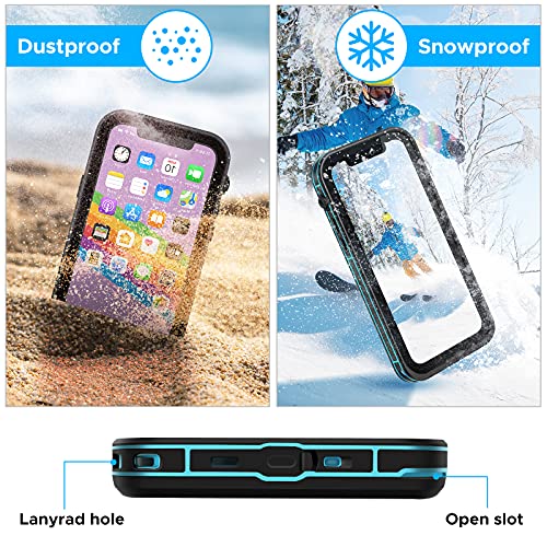 iPhone 12 Case Dropproof, Waterproof Durtproof Snowproof 360-degree Protection Case with Self-contained Protective Film,6.1 inch (5G).Blue