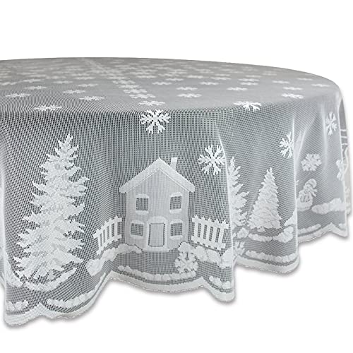 Pleaseedo ππππ πππ
π Christmas Lace Tablecloth, Round Lace Tablecloth for Round Table 70 Inch, White Snowflake Christmas Lace Table Cover, Round Tablecloths for Holiday Party Decoration