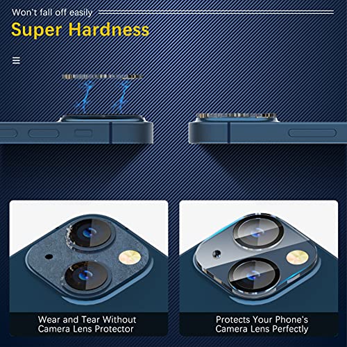 UniqueMe [3 Pack] for iPhone 13 / iPhone 13 Mini Camera Lens Protector, Tempered Glass [Case Friendly][New Version][Scratch-Resistant][Easy Installation] - Black Circle