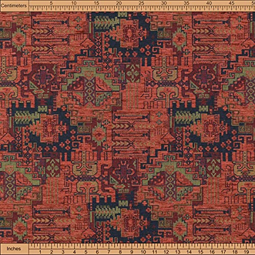 ILME Kilim Pattern Upholstery Fabric Kilim Bohemian Boho Tapestry Tribal Southwestern Turkish Persian Moroccan Mexican Ethnic Fabric by The Yard Meter 3 Yard