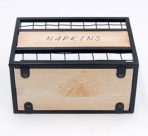 BetyHom Vintage 7x3.5x5 inch Metal Lattice Napkin Holder BLACK