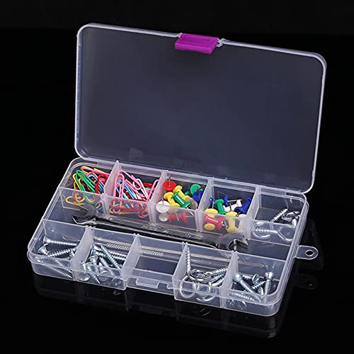 OriGlam 1pcs 17x10CM Plastic Organizer Storage Box with Adjustable Dividers, Jewelry Storage Container Box for Office Supplies Beads Crafts Fishing Tackles (Pink)