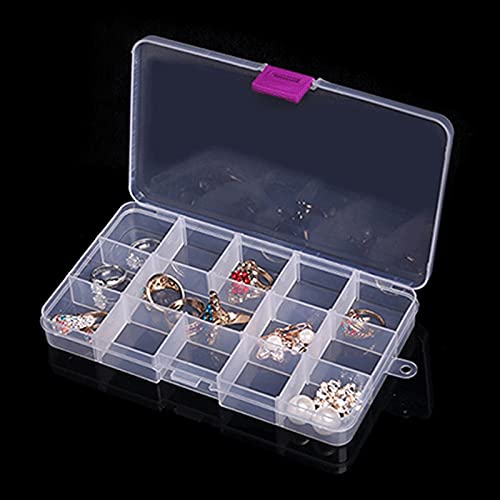 OriGlam 1pcs 17x10CM Plastic Organizer Storage Box with Adjustable Dividers, Jewelry Storage Container Box for Office Supplies Beads Crafts Fishing Tackles (Pink)