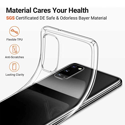 HHUAN Case for Oukitel C21 Pro (6.39 Inch) with Tempered Glass Screen Protector, Clear Soft Silicone Protective Cover Bumper Shockproof Phone Case for Oukitel C21 Pro - WM113