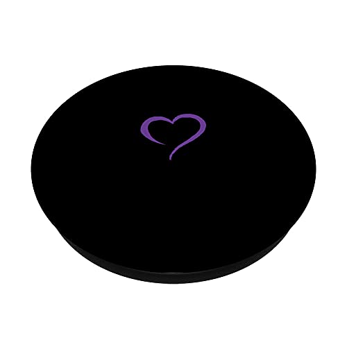 Purple Violet Black Minimalist Hand Drawn Heart PopSockets Swappable PopGrip