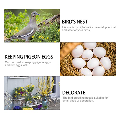 balacoo 10Pcs Bird Nesting Pads Natural Fiber Parrots Breeding Nests Bird Eggs Mat Provides Warm Hut Material Comfortable Bedding for Birds Pigeons Chicken 21cm