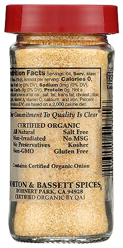 Morton & Bassett Onion Powder Seasoning, Non GMO, 2.3 Ounces (Pack Of 3)