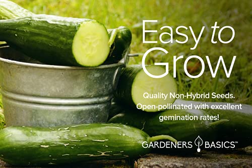 Cucumber Seeds for Planting Outdoors 5 Variety Pack Armenian, Boston Pickling, Lemon, Spacemaster, Straight Eight Veggie Seeds by Gardeners Basics
