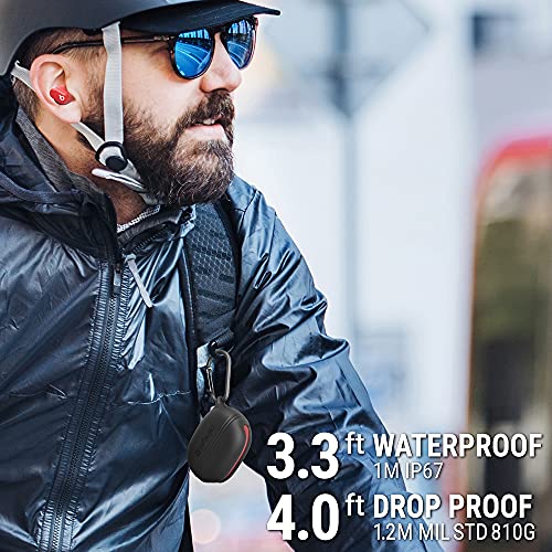 Catalyst Waterproof Protective Case for The New Beats Studio Buds, with Premium Carabiner Hook, Wireless Earphone Protective Sleeve Cover for Studio Buds Charging Box (Black)