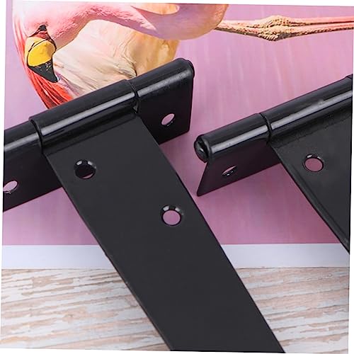 Housoutil 4pcs 10 Cabinet Hinges Black T Shape Hinges Heavy Duty Black Gate Hinges for Metal Black Gate Hinges for Wooden Fences Heavy Duty Barn Door Gate Spring Door Hinges Strap Hinges