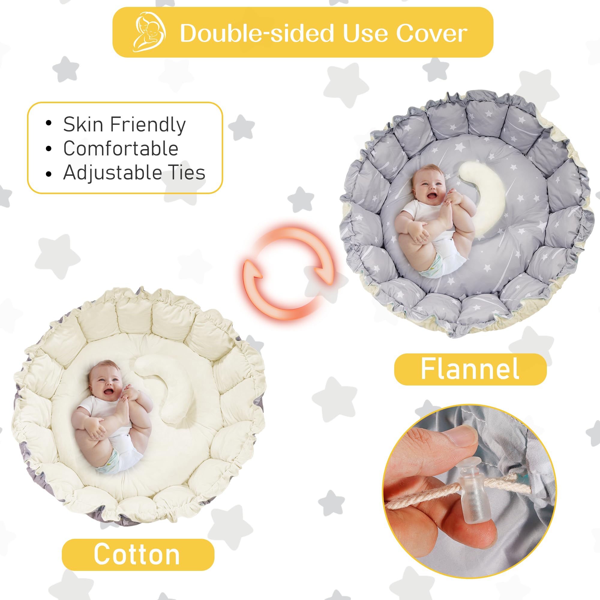 Agiyimi 5-in-1 Thick Plush Baby Play Gym, Tummy Time Mat, Play Mat for Babies and Toddlers, Activity Gym, Convertible Stage-Based Developmental Activity Center from Baby to Toddler, Ball Pit, Pet Bed