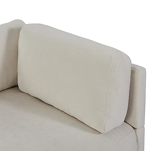 Eafurn 102.4" Reversible Sectional Sofa with Extra Wide Chaise Lounge,3-Seater L-Shape Corner Couch w/Moveable Ottoman and Arm-Pillows,Comfy Upholstery Sofa & Couches for Living Room