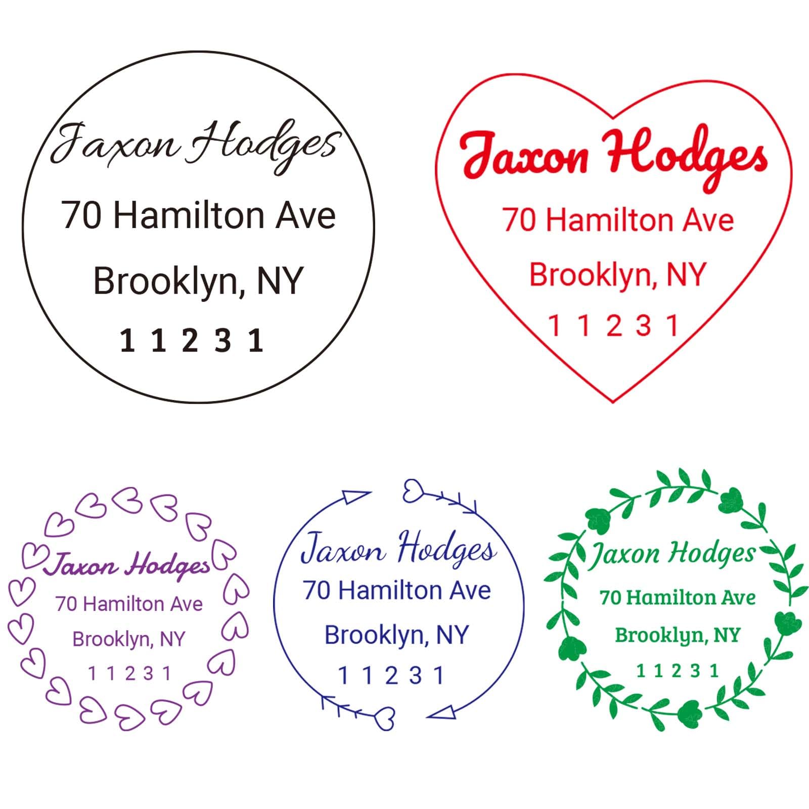 Return Mail Personalized Round Address Stamps - Customizable Self-Inking Stamps, Up to 12 Designs, 5 Ink Colors
