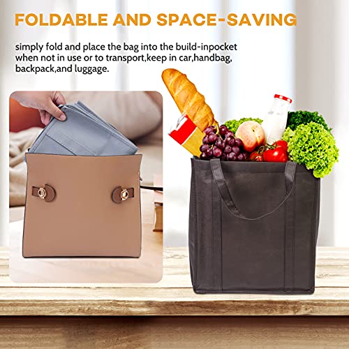 JERIA 24-Pack Reusable Grocery Bags,Large Washable Foldable Shopping Bags,Heavy Duty Tote Bags with Reinforced Handles