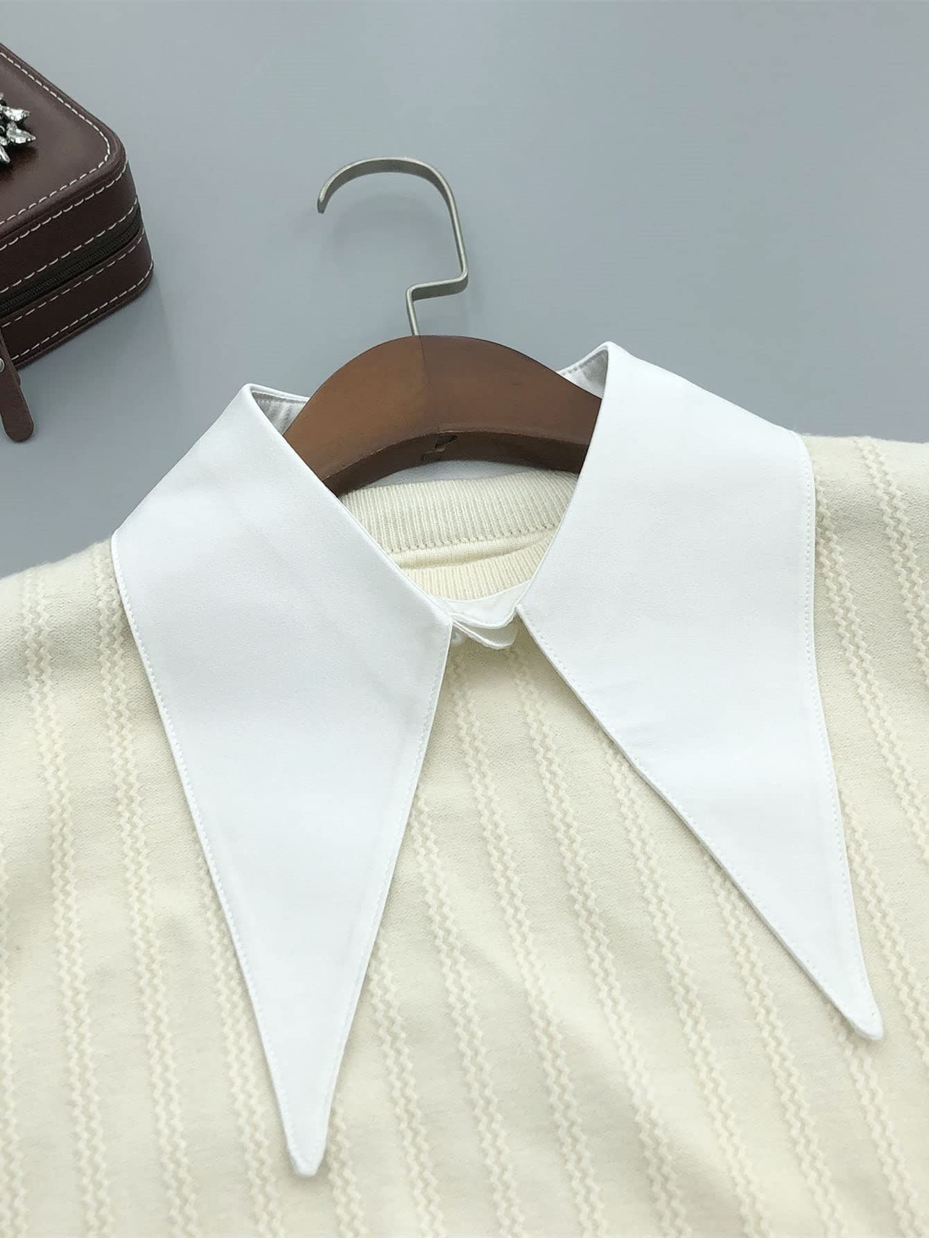 Verdusa Women's False Collar Lapel Detachable Blouse Collar Choker Necklace White One Size