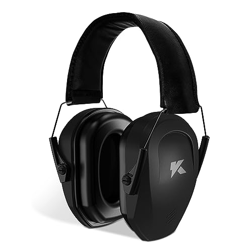 ucho 34dB Shooting Ear Protection - Maximum Hearing Protection for Gun Range, Slim Passive Noise Reduction Earmuffs(Black)