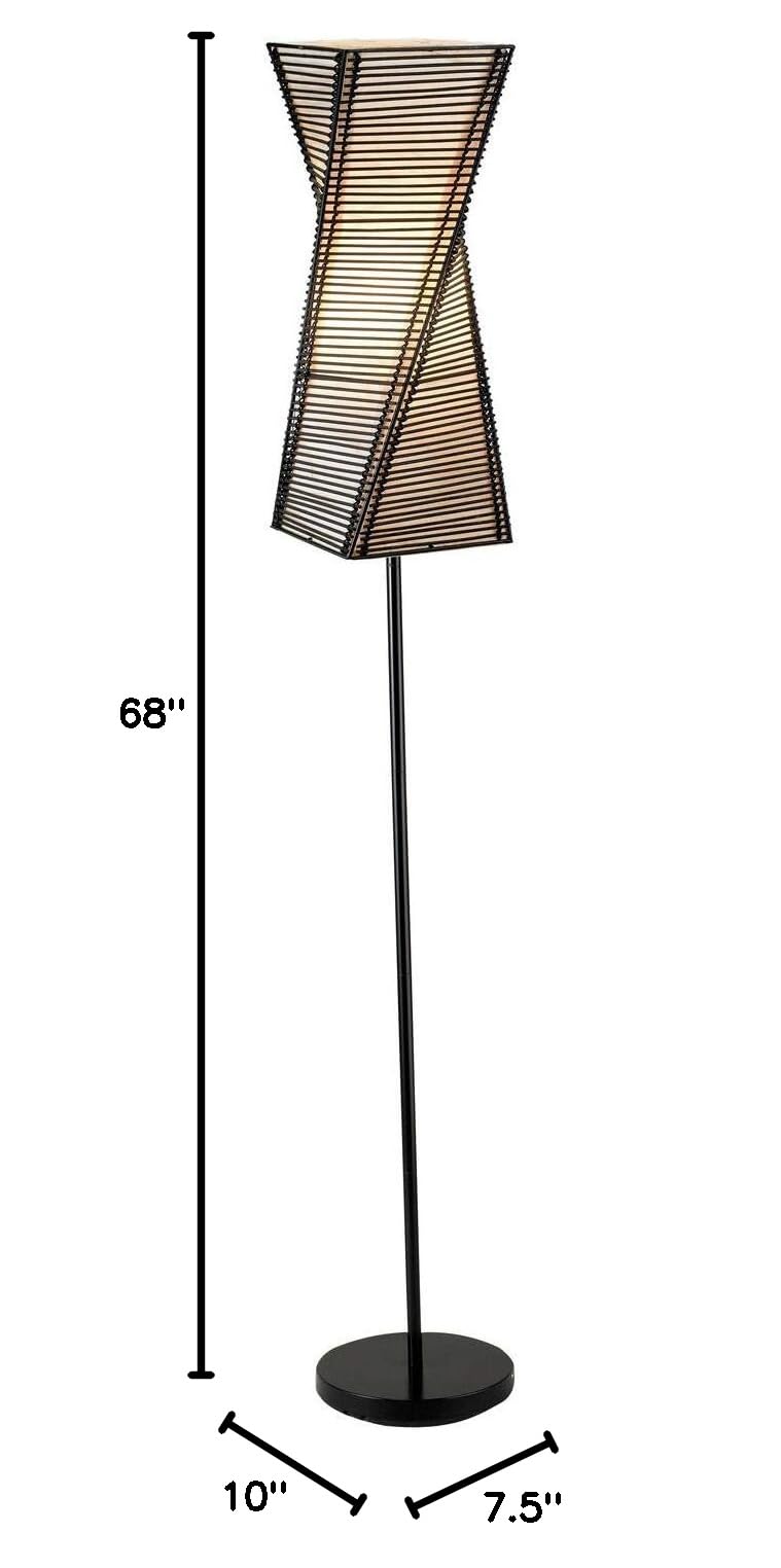 Adesso Home 4047-01 Transitional Floor Lamp from Stix Collection in Black Finish, 10.00 inches