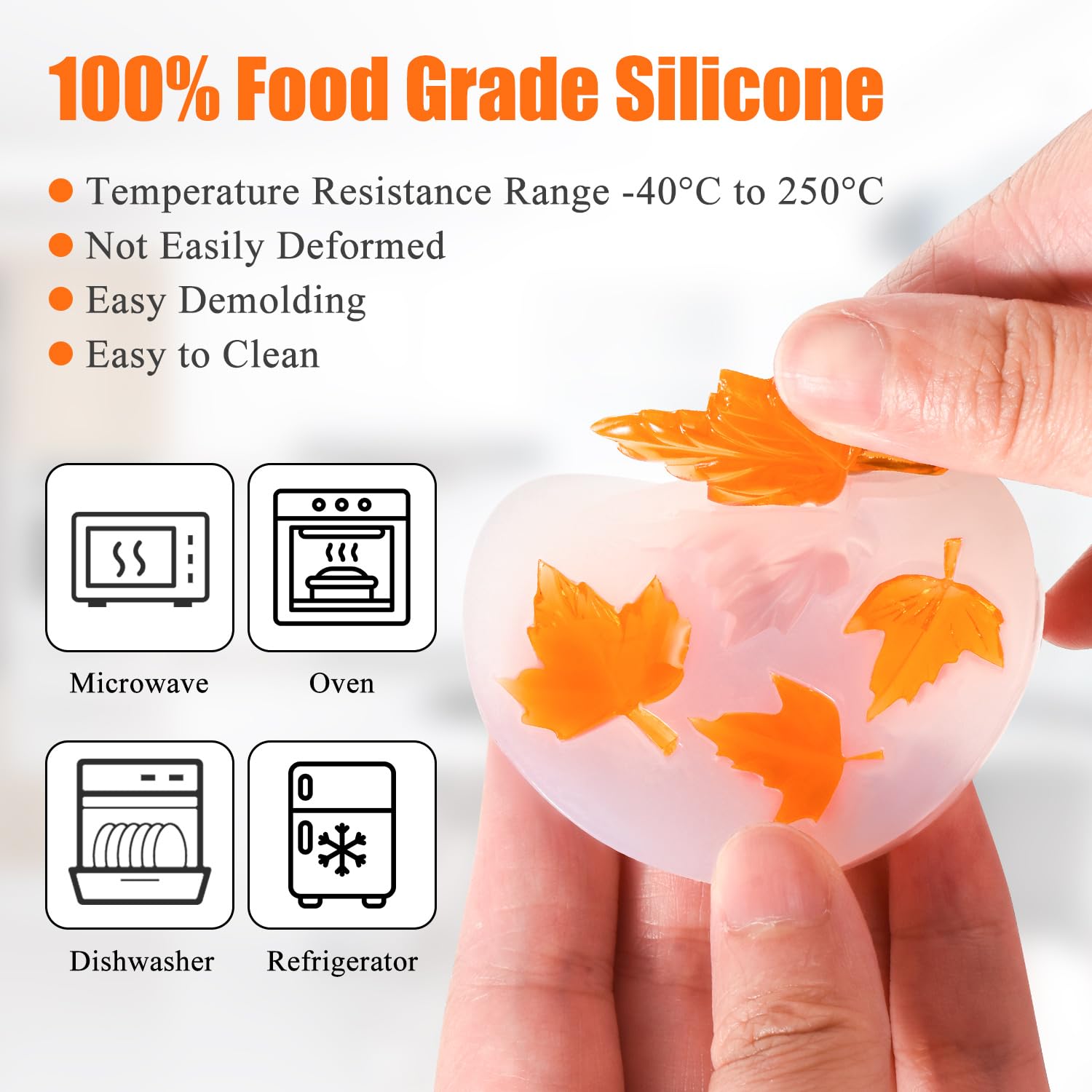 7 Pcs Pumpkin Candle Molds, Halloween Silicone Mold for DIY Craft Making Decoration Supplies, Thanksgiving Maple Mold and Ghost Mold for Candle, Chocolate, Candy, Clay, Soap, Butter Crafting Projects
