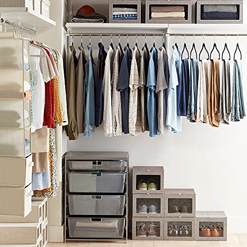 MOERKADA Big Clothes Hangers 50pack Non-Velvet Thin Plastic Hangers for Clothes -Heavy Duty Coat Hanger Set -Space-Saving Closet Hangers,Functional Non-Flocked Hanger