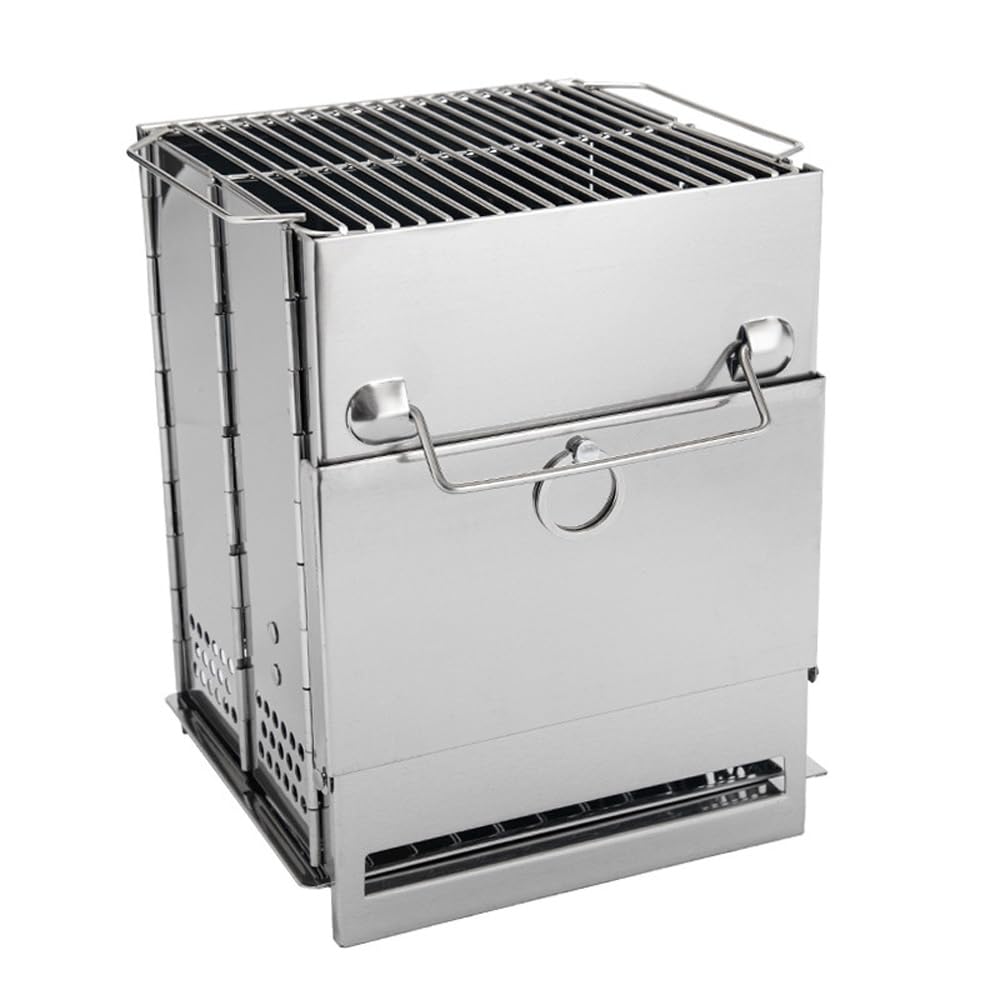 VENS LUEE Notebook Charcoal BBQ Grill Multifunctional Barbecue Camping Stove Tabletop Smoker Folding For Picnic, Camping, Hiking, Traveling, Outdoor Indoor (Style 4)