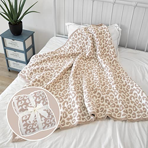 Throw Blanket Soft Micro Plush Leopard Blanket (50x60inches) Warm Reversible Cheetah Blanket Leopard Pattern Throw for Couch Bed Sofa…