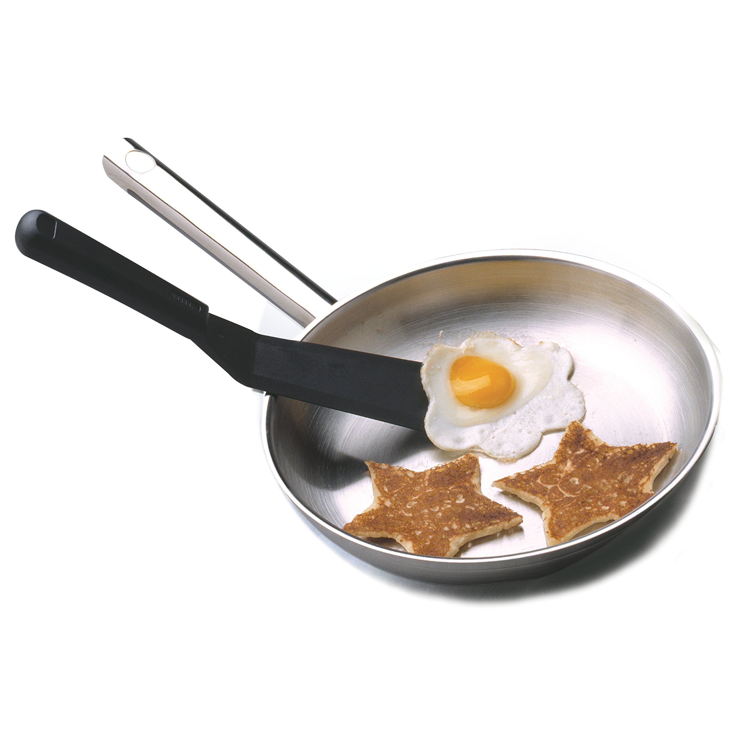 BELLA Electric Skillet and Frying Pan with Glass Lid, Nonstick Coating, Cool Touch Handles, Removable Heating Probe, Dishwasher Safe, 12 x 12 inch, Copper and Norpro 99 Favorite Spatula, One Size Fits All, Black