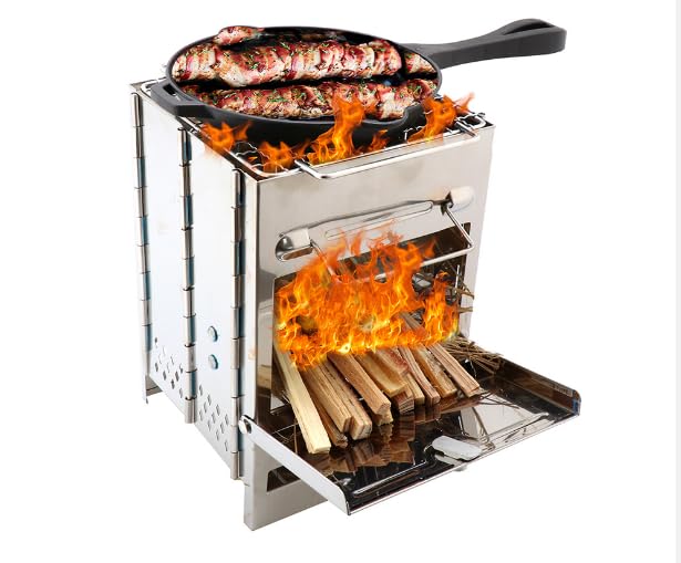 VENS LUEE Notebook Charcoal BBQ Grill Multifunctional Barbecue Camping Stove Tabletop Smoker Folding For Picnic, Camping, Hiking, Traveling, Outdoor Indoor (Style 4)