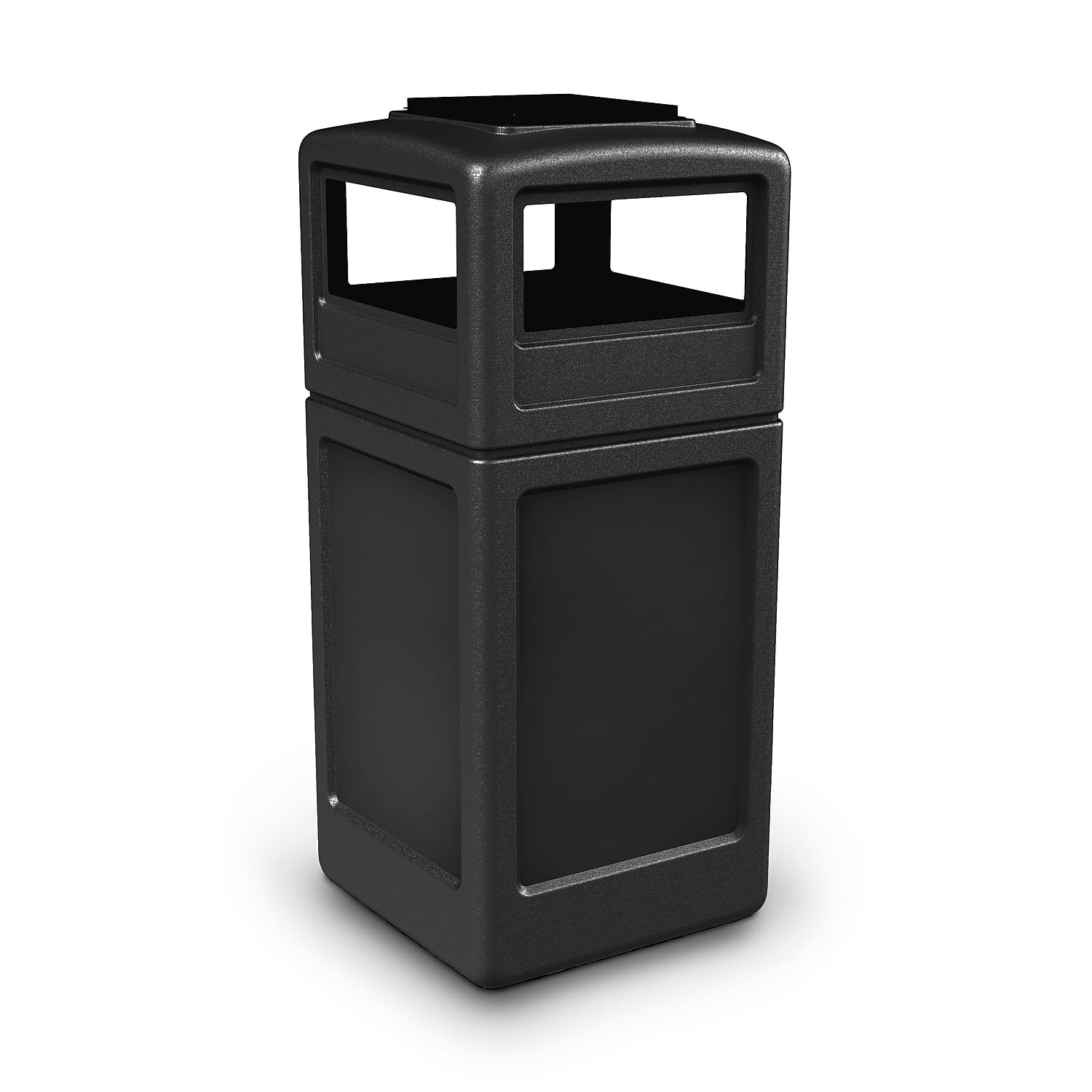 Commercial Zone 42 Gallon Square Waste Container with Ashtray Dome Lid Color: Black