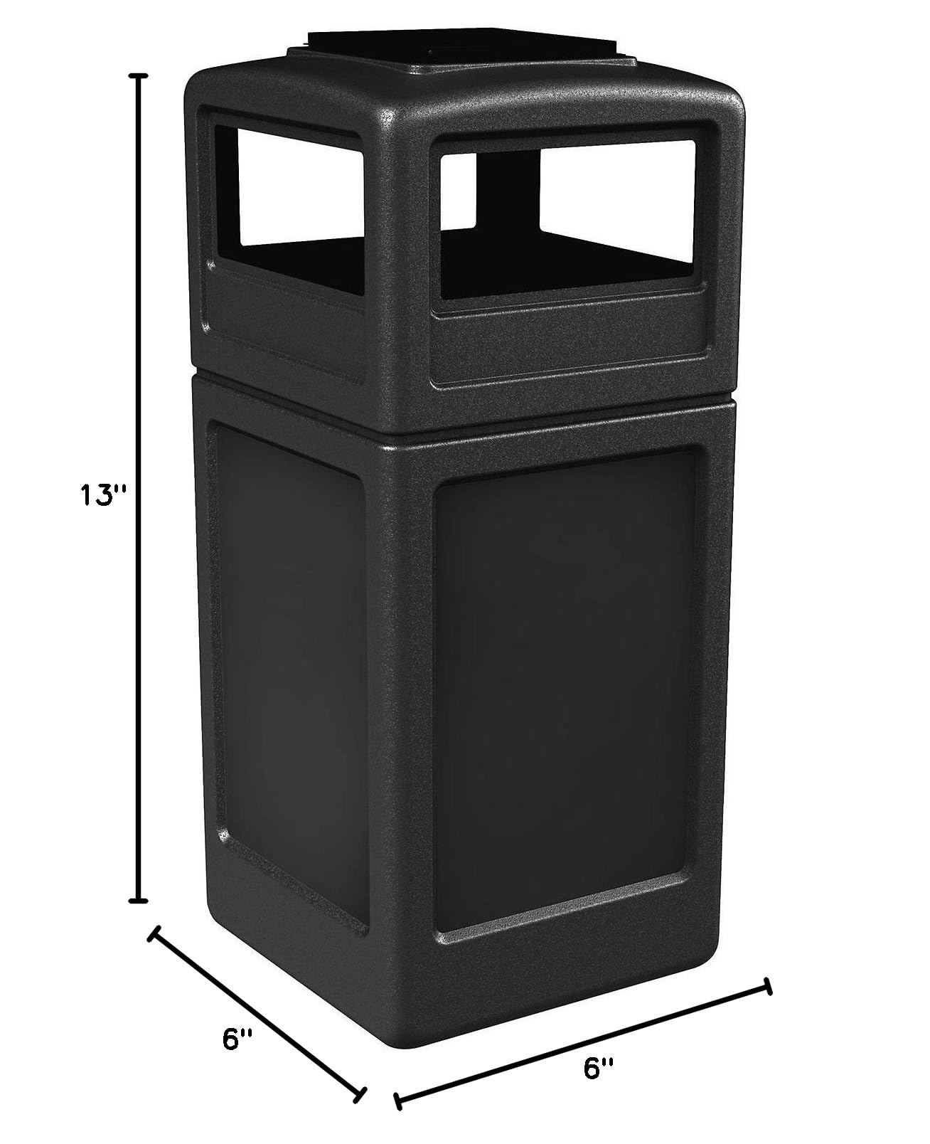 Commercial Zone 42 Gallon Square Waste Container with Ashtray Dome Lid Color: Black