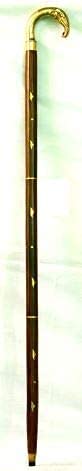 Halloween Brass Brass Nautical Brass Elephant Had Walking Stick in Polish Brass Finish & Wood Stick (3 Fold Wooden Walking Cane )