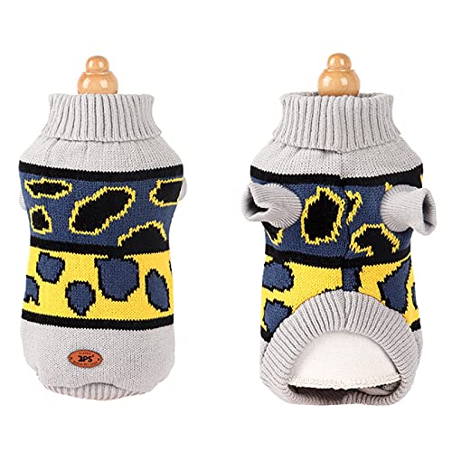 Dog Sweaters, Winter Dog Clothes, Warm Pet Coat Ugly Dog Vest Turtleneck Pet Knit Sweater Halloween Costumes for Small Medium Dog Cat(Grey, M)
