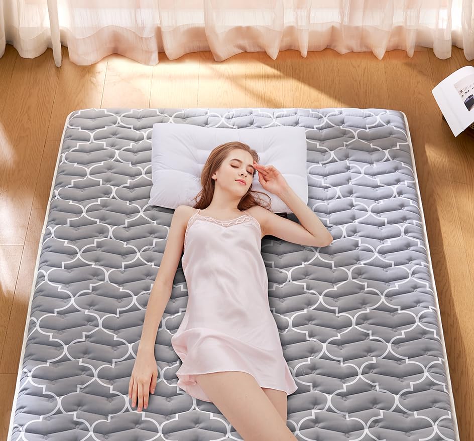 Premium Foam Japanese Floor Mattress Futon Mattress,100% High Density Comfortable Foam, Thicken Tatami Mat Sleeping Pad,Foldable & Portable Kids Adults Sleeping Mats for Guest Room, Dormitory
