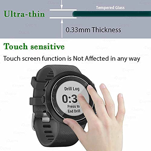 iDaPro [4 Pack] Screen Protector for Garmin Instinct Solar Tactical/Instinct Tactical/Instinct Watch + Silicone Anti-dust Plugs Tempered Glass Anti-Scratch Bubble-Free