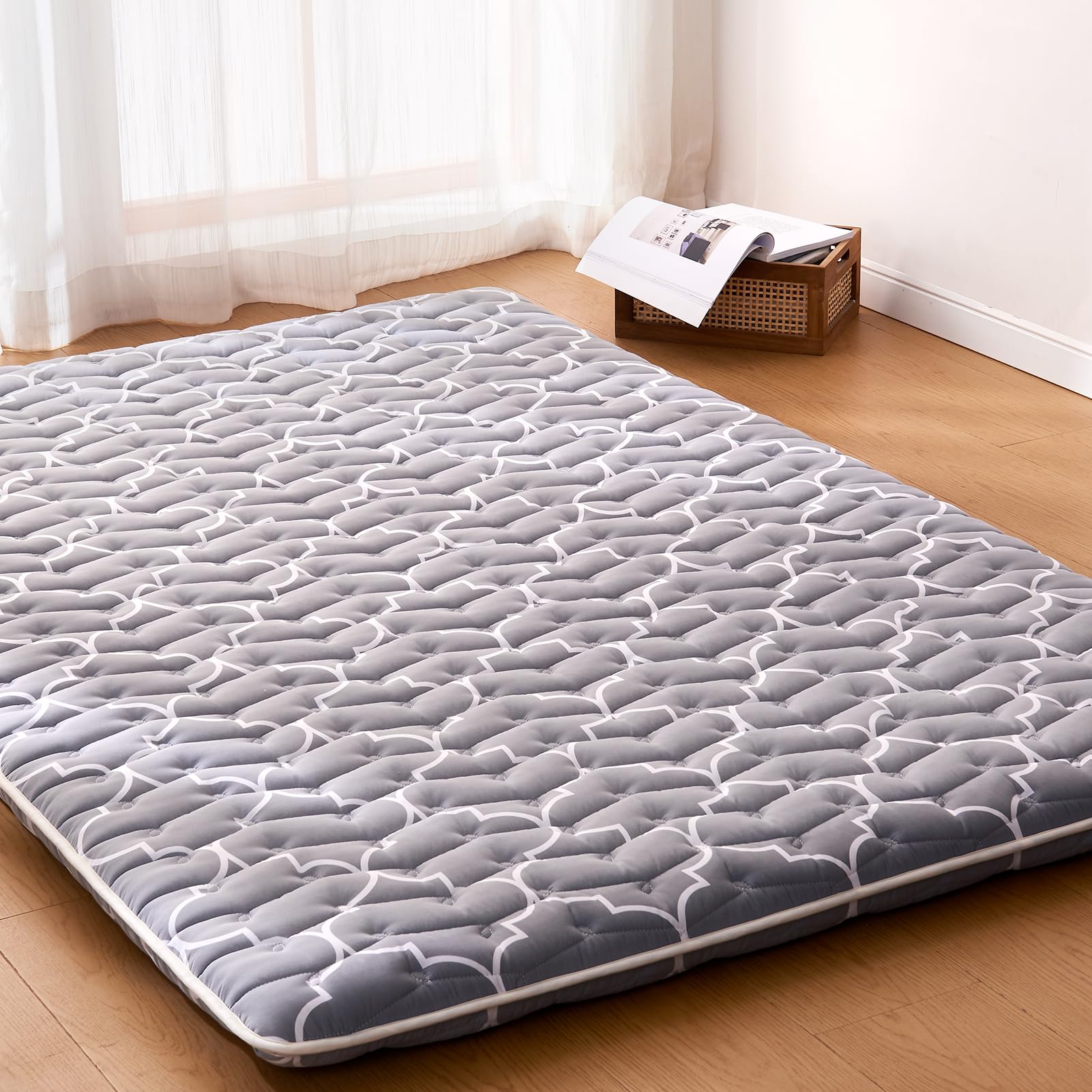 Premium Foam Japanese Floor Mattress Futon Mattress,100% High Density Comfortable Foam, Thicken Tatami Mat Sleeping Pad,Foldable & Portable Kids Adults Sleeping Mats for Guest Room, Dormitory