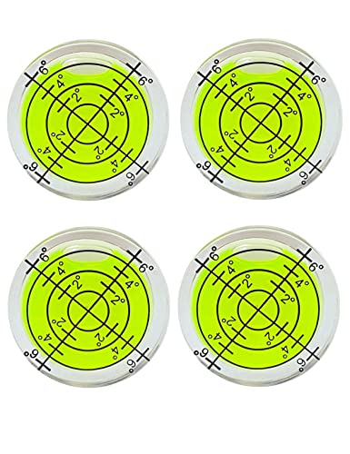 ZOGUHEKE 4Pcs Bubble Spirit Levels Bullseye Level Bubble for Leveling RV Fridge Camper Travel Trailer Motorhome Machine Tripod Turntable Layout Tools (32x7mm)