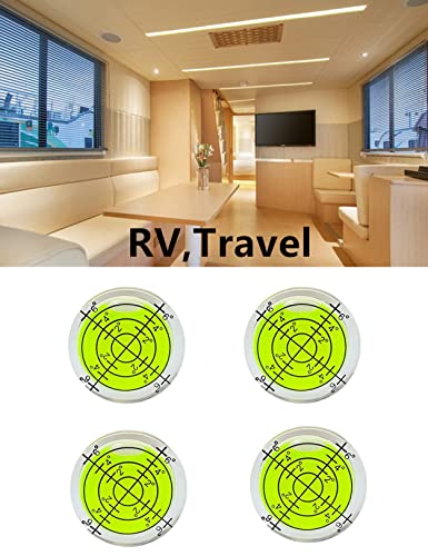 ZOGUHEKE 4Pcs Bubble Spirit Levels Bullseye Level Bubble for Leveling RV Fridge Camper Travel Trailer Motorhome Machine Tripod Turntable Layout Tools (32x7mm)