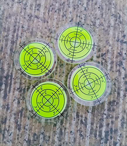 ZOGUHEKE 4Pcs Bubble Spirit Levels Bullseye Level Bubble for Leveling RV Fridge Camper Travel Trailer Motorhome Machine Tripod Turntable Layout Tools (32x7mm)