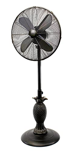 DecoBREEZE Pedestal Standing Fan, 3-Speed Oscillating Fan with Adjustable Height, Lanai, Antique Fan, 18 Inches