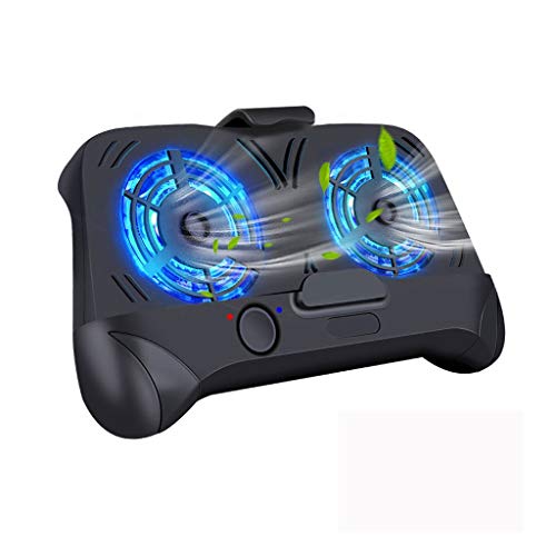 YLHXYPP Multifunctional Game Handle Dual Fan Cooling Bracket Mobile Phone Radiator Comfortable Handle. (Color : A)