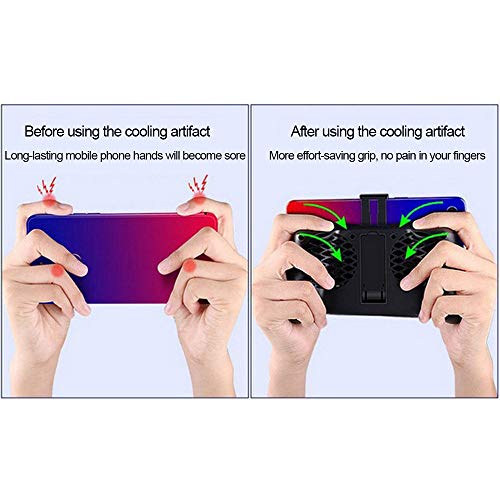 YLHXYPP Multifunctional Game Handle Dual Fan Cooling Bracket Mobile Phone Radiator Comfortable Handle. (Color : A)