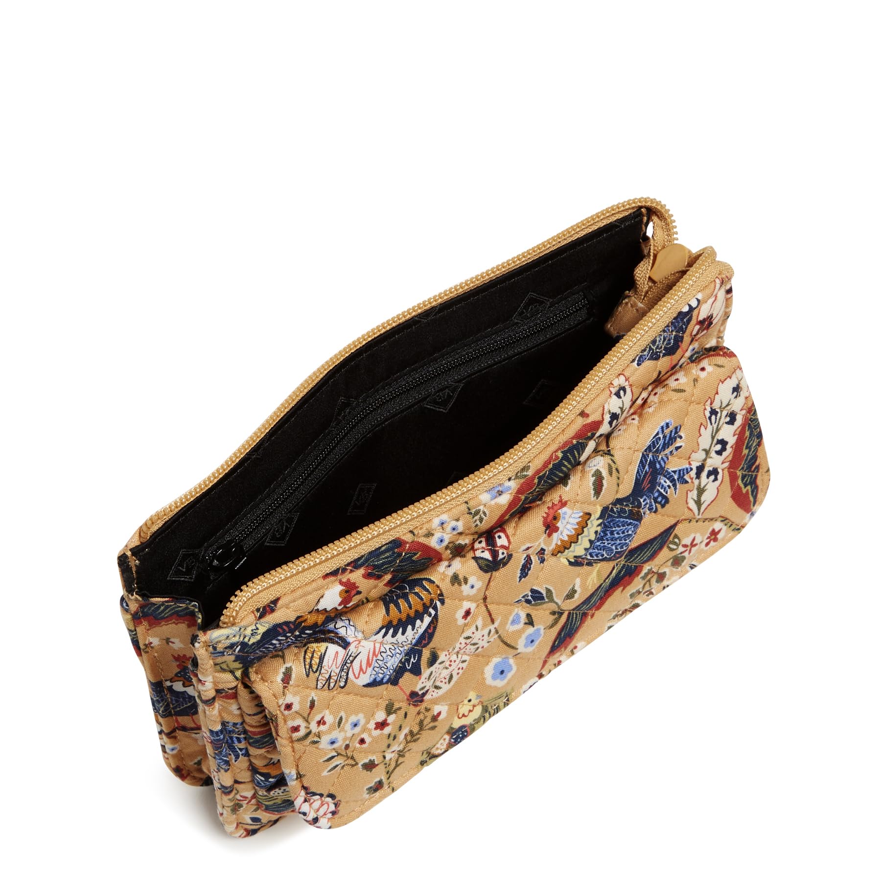 Vera Bradley Women's Cotton Wallet Crossbody Purse with RFID Protection, French Hens, One Size