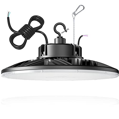 ORRGENA 200W UFO LED High Bay Light Warehouse Lights, 0-10V Dimmable 28000 Lumens 5000K AC100-277V Shop Light, DLC & UL Listed IP65 Waterproof for Gym Barn Warehouse Garage Workshop (1 Pack)