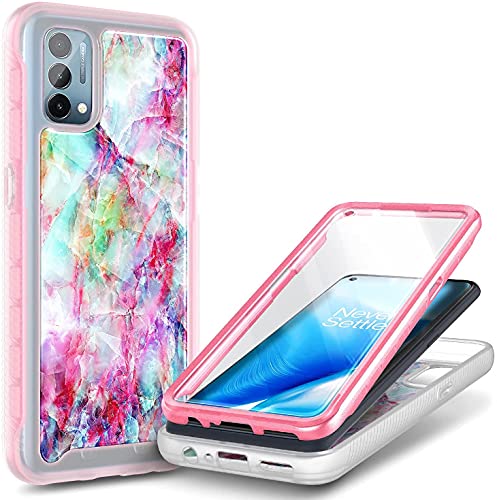 NZND OnePlus Nord N200 5G Case with [Built-in Screen Protector], Full-Body Protective Shockproof Rugged Bumper Cover, Impact Resist Durable Phone Case (Marble Design Fantasy)