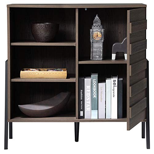 WAMPAT Buffet Cabinet with 6 Storages, Modern Kitchen Storage Cabinet Industrial Farmhouse Coffee Bar Table, Multipurpose Side Console Table for Living Room, Bathroom (Brown)