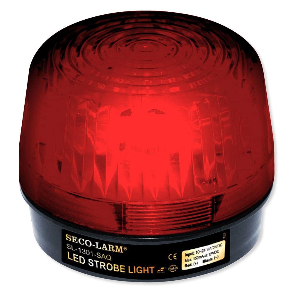 SL-1301-BAQ/R Seco-Larm Red LED Strobe Light w/ 5 LED Strips 6-14VDC
