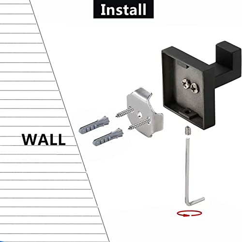 COUOBO Wall Hooks Towel Hooks Towel Holder Robe Hook Bathroom Hooks Black Heavy Duty Door Hanger Stainless Steel Matt Black 4 Pack